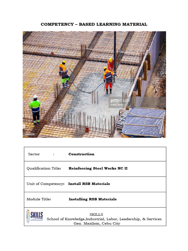 TM 1 CBLM Reinforcing Steel Work NCII Final 2023 1.3 | PDF | Occupational Safety And Health ...