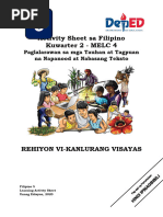 Filipino 5 Worksheet - Realon, J | PDF