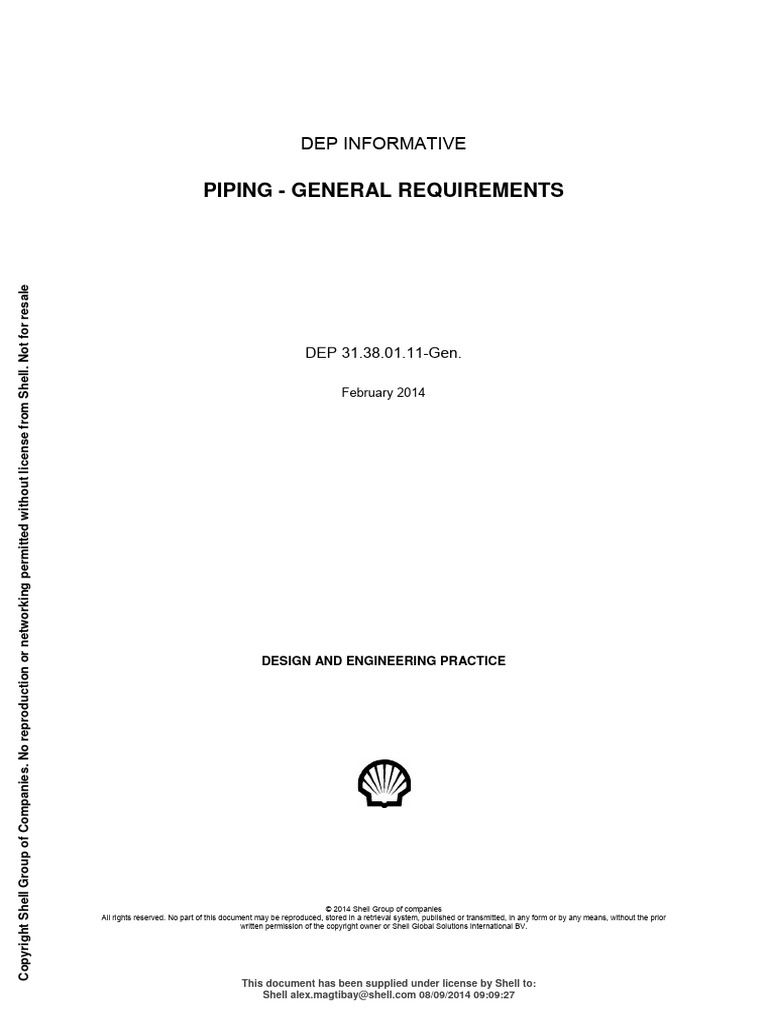 DEP 31.38.01.11-Gen. (Piping General Requirements) - Informative | PDF ...