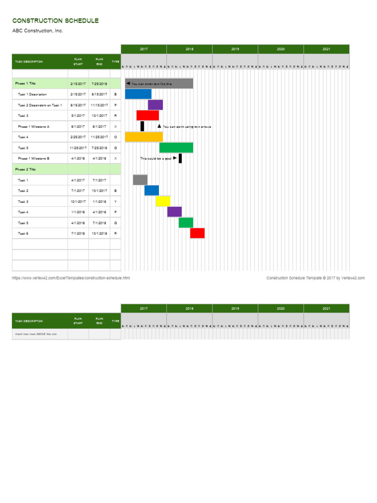 Renovation Schedule Template Excel
