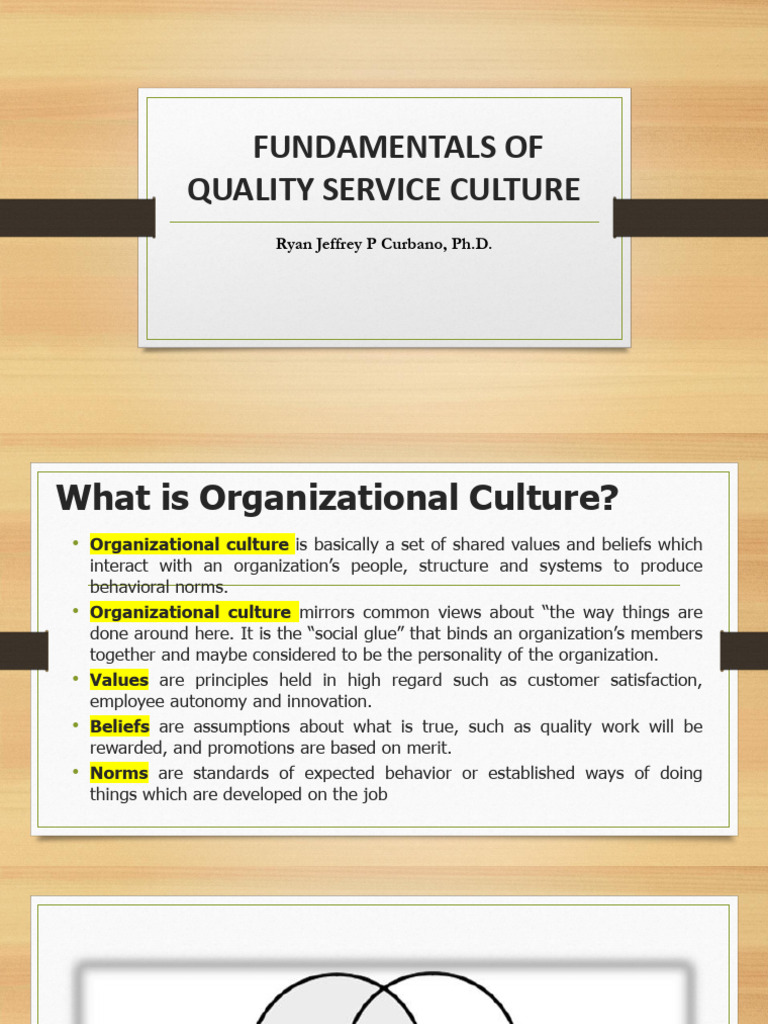 Fundamentals of Quality Service Culture - 4 | PDF | Organizational ...