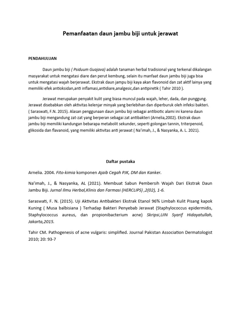 Manfaat Daun Salam Untuk Wajah Berjerawat Dan Kusam | PDF
