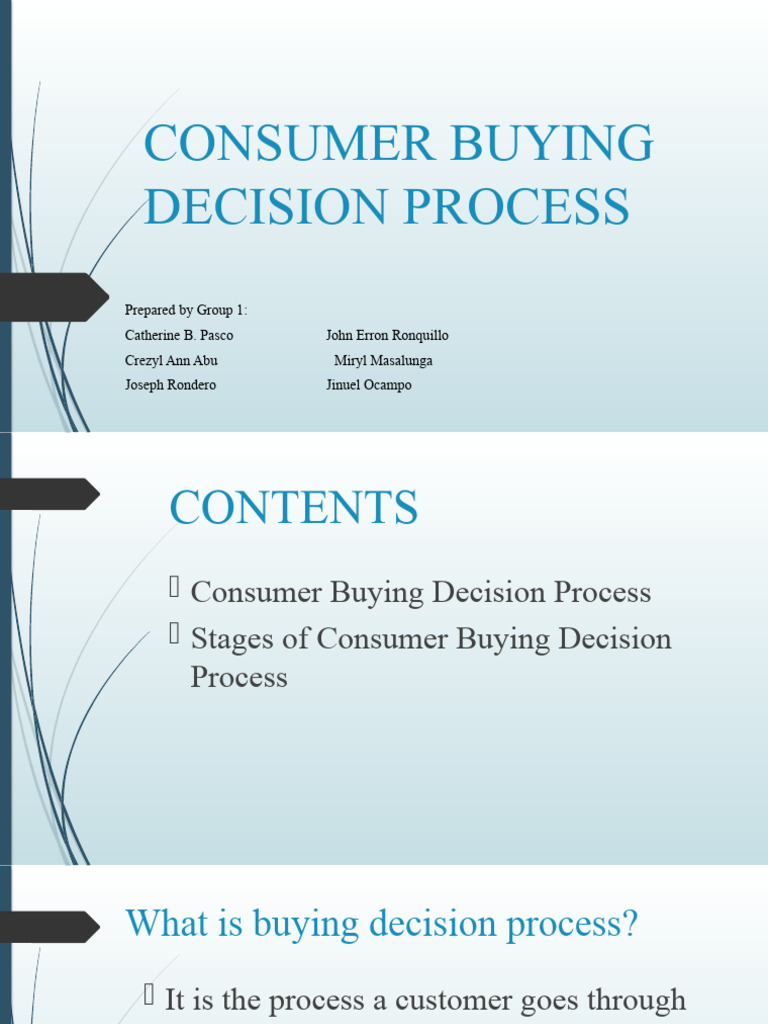 Consumer Buying Decision Process | PDF | Psychology | Cognition