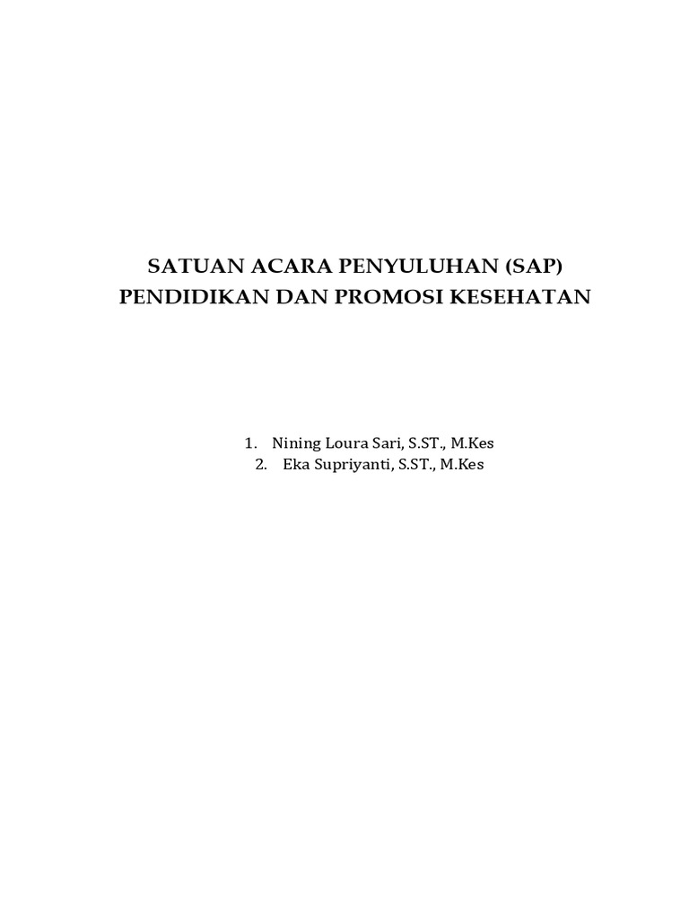 Modul Satuan Acara Penyuluhan (SAP) | PDF