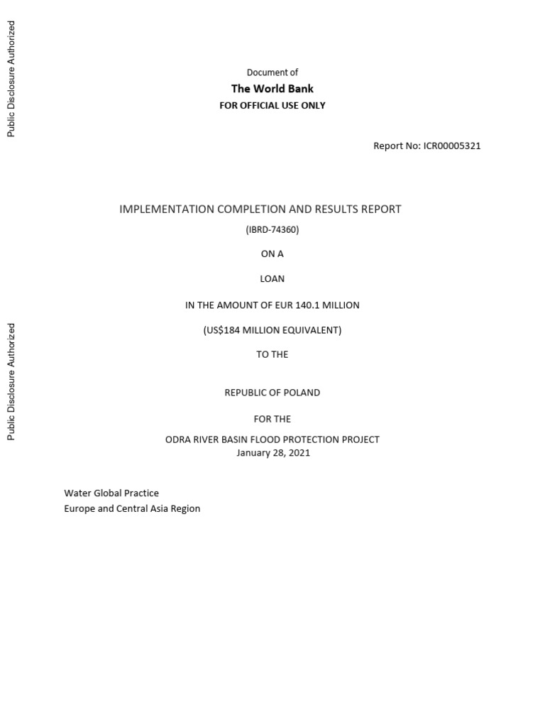 Poland Odra River Basin Flood Protection Project | PDF | Flood ...