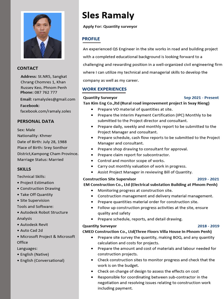QS CV | PDF | Engineering