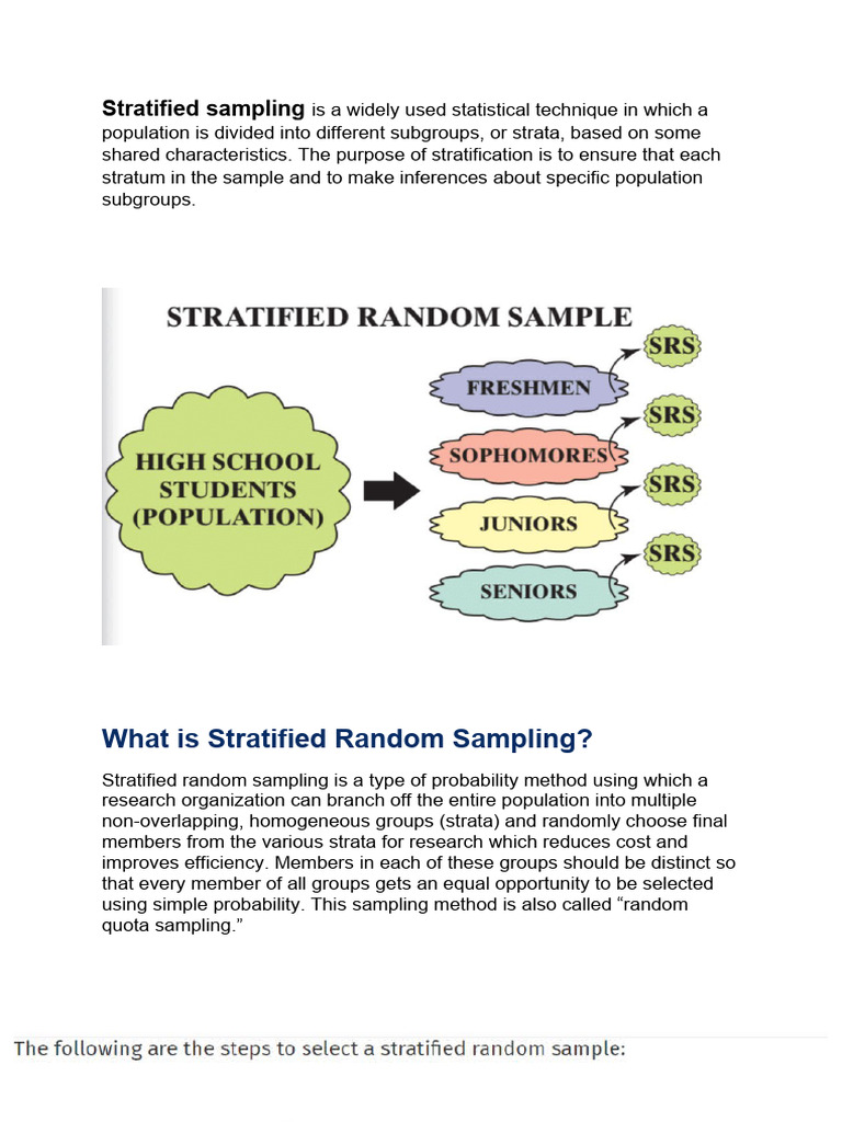 Stratified Sample Pdf Sampling Statistics Stratified Sampling