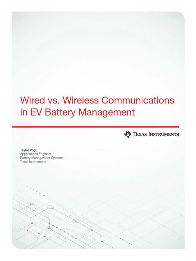 Wired Wireless Communications in EV Battery Management 1690514167 | PDF ...