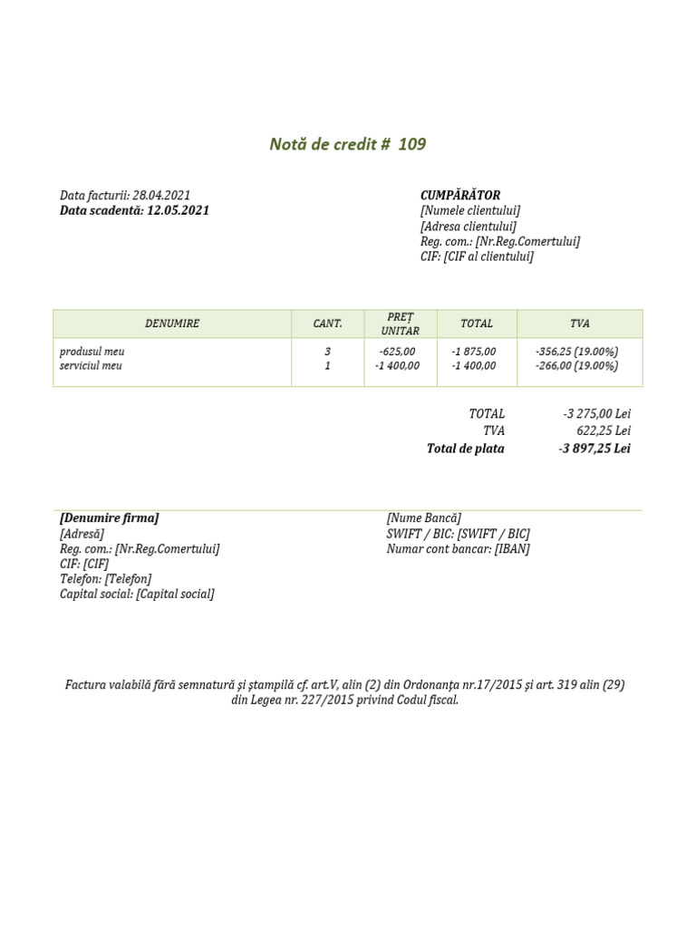 Factura Storno Model Nou - PDF | PDF