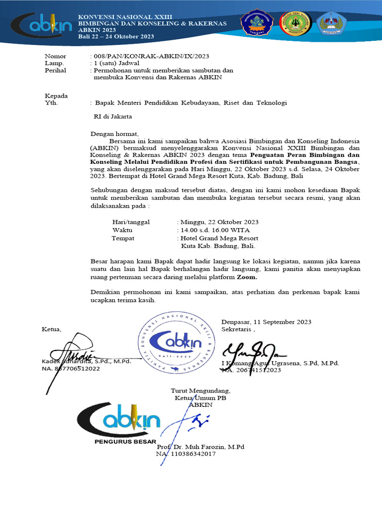 Konvensi & Rakernas ABKIN 2023 | PDF