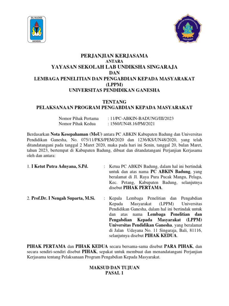 MOA P2M 2023 Pak Gading | PDF