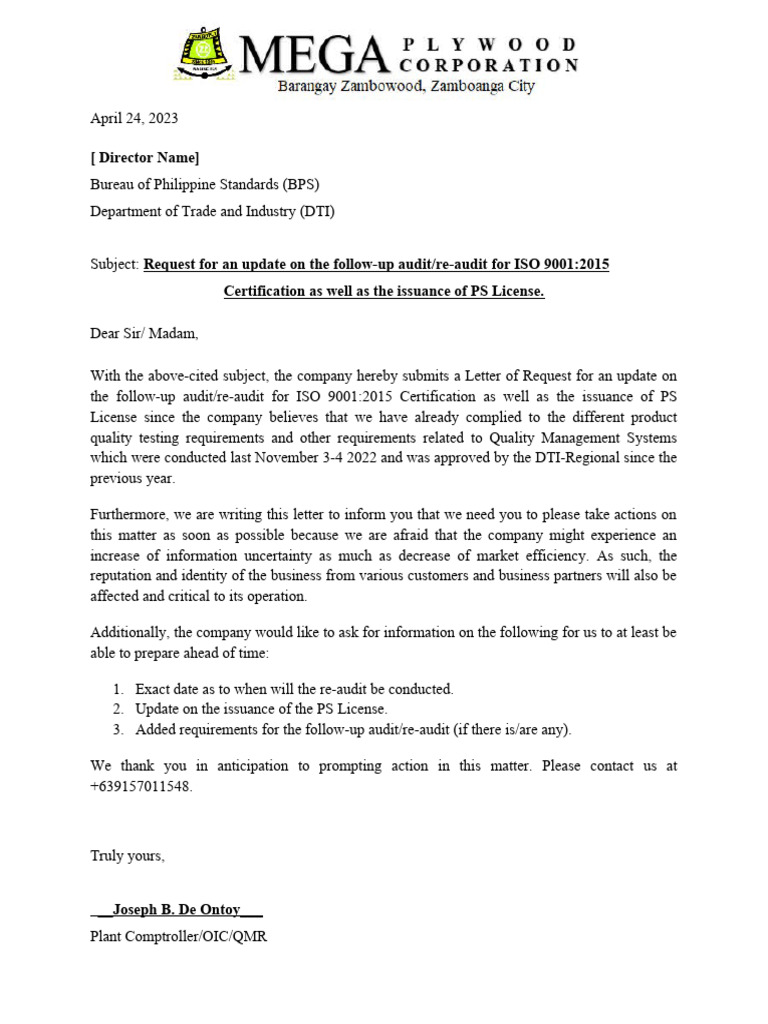 Letter of Request | PDF