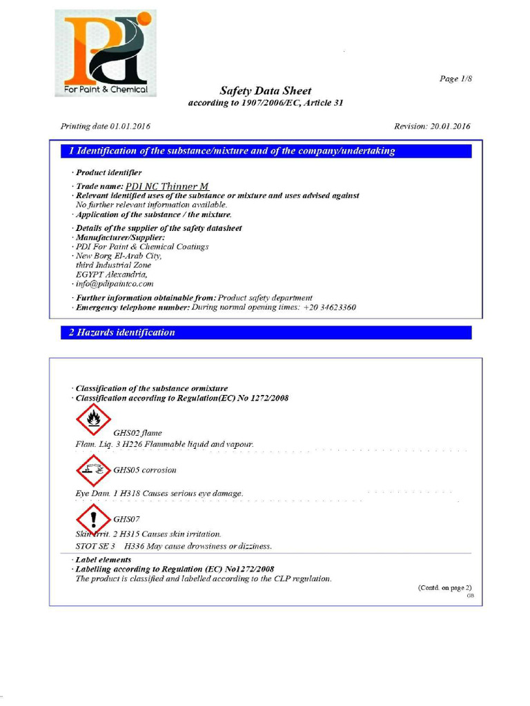MSDS Dpi | PDF