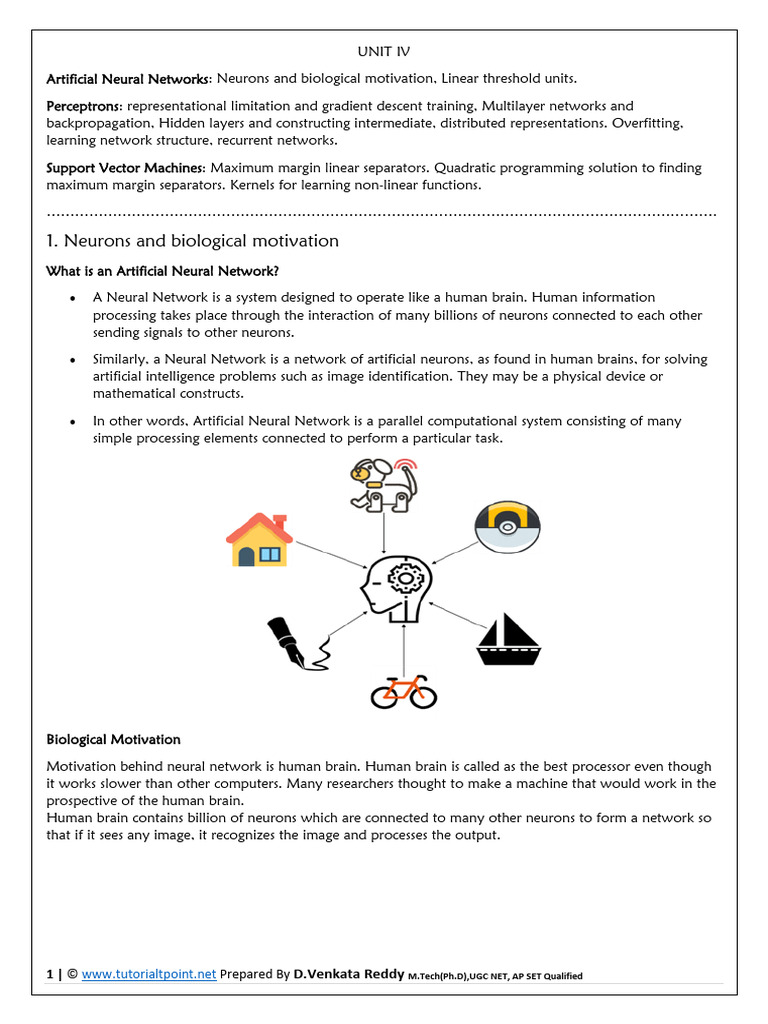 ML Unit-Iv | PDF | Artificial Neural Network | Support Vector Machine