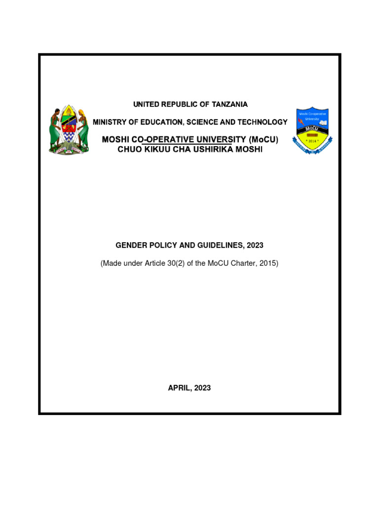 2023 Gender Policy and Guideline | PDF | Business | Politics