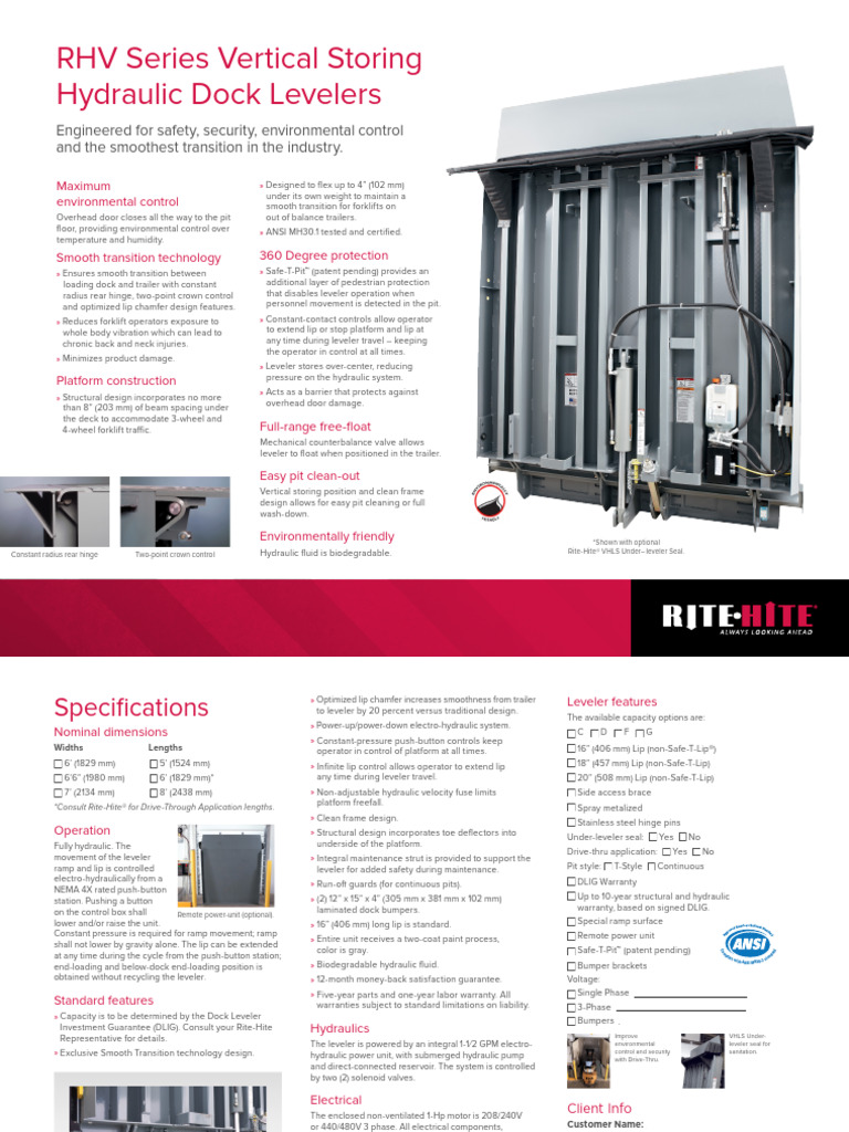 Rite-Hite RampaHidraulicaRHV | PDF | Forklift | Door