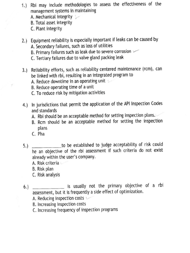 API 580 Exam 1 | PDF