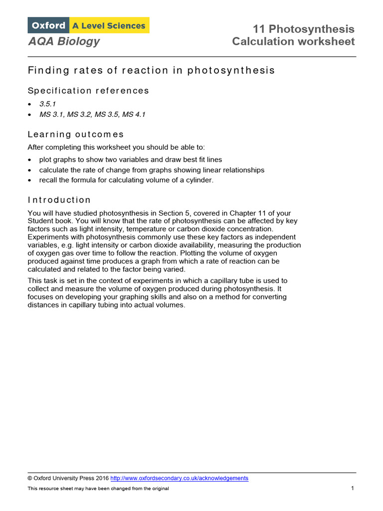 PS Rates | PDF | Photosynthesis | Chemical Reactions