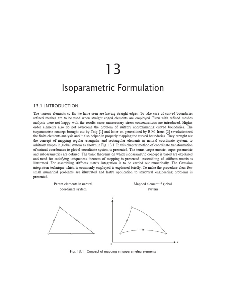 Isoparametric Formulation in Finite Elements | PDF | Integral | Mathematics