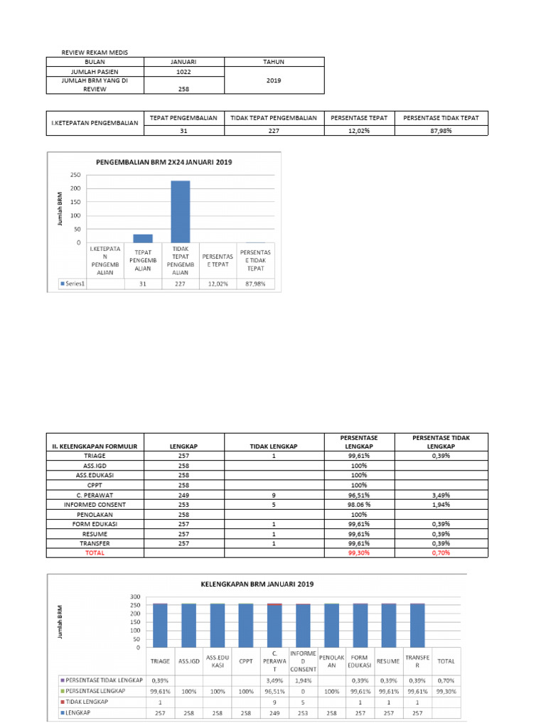 Contoh Monitoring Review Rekam Medis | PDF