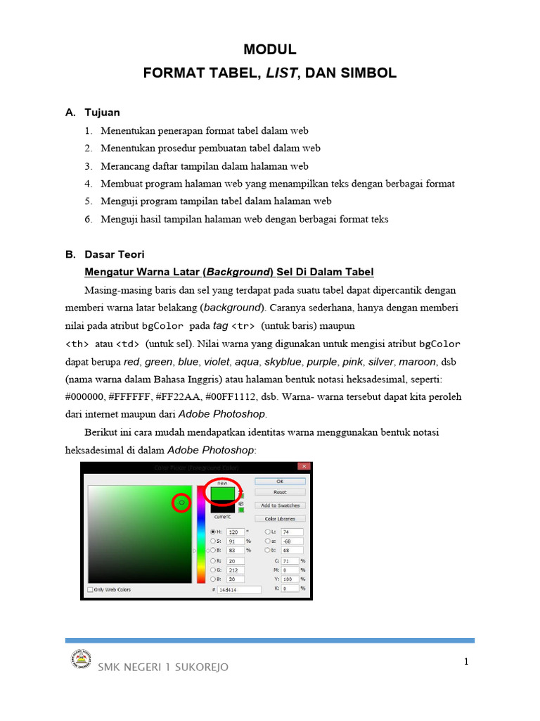 Modul 04 - Format Tabel Dan List | PDF