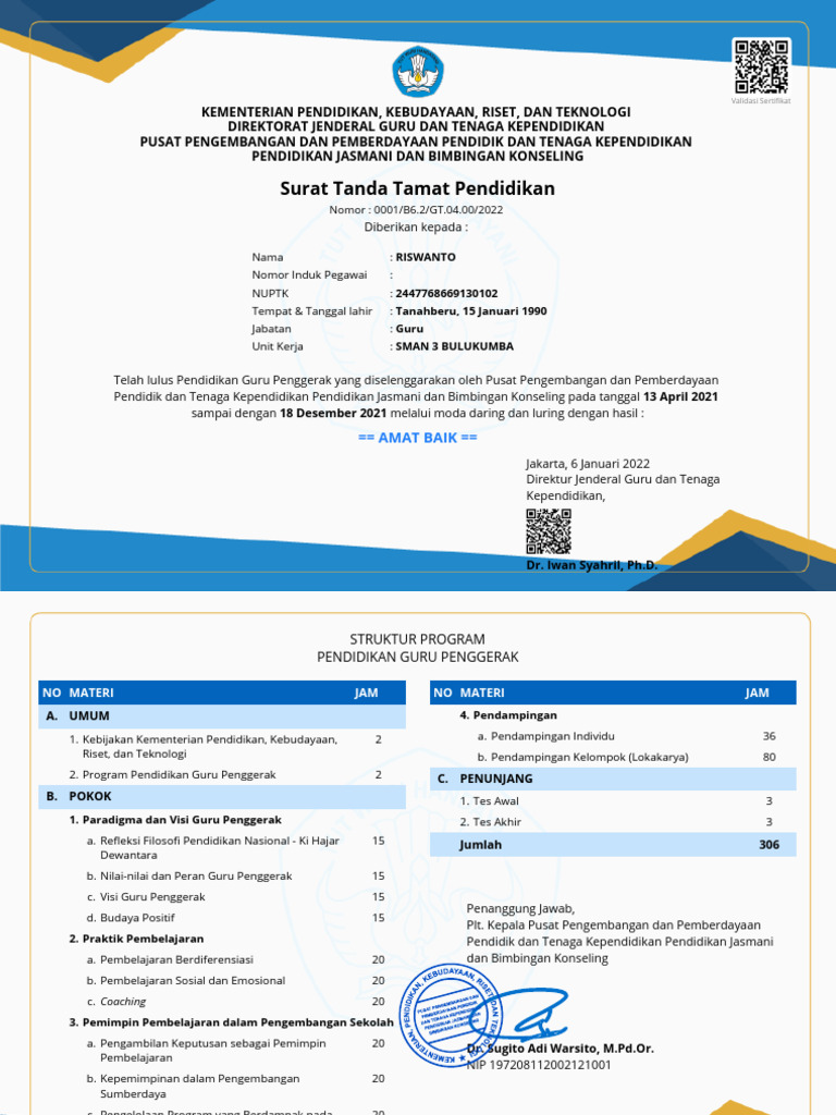 Sertifikat Guru Penggerak | PDF