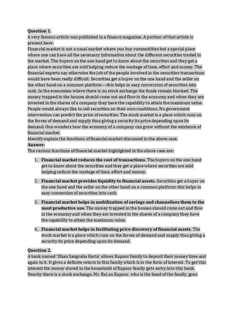 Financial Marketing Case Studies | Download Free PDF | Stocks | Securities (Finance)