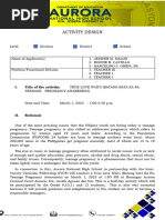 Activity Design Format | PDF | Career & Growth