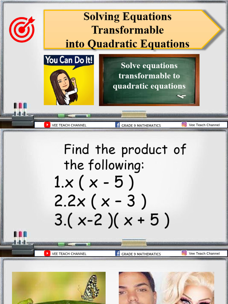 Equations Transformable To Quadratic Eq | PDF | Quadratic Equation ...