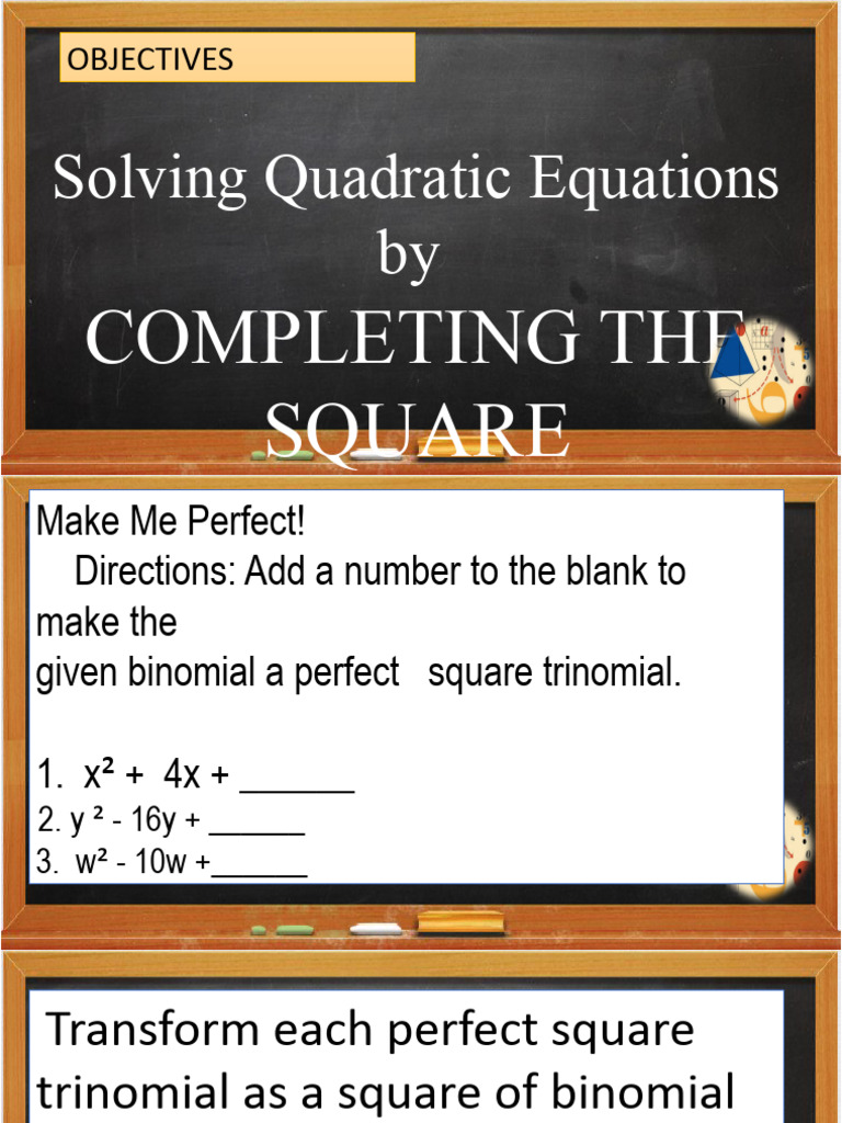 Solving Qe Completing The Square | PDF | Equations | Applied Mathematics