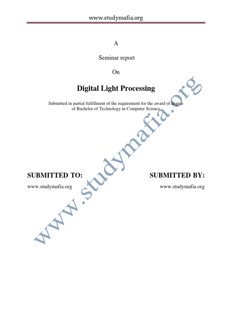 CSE Digital Light Processing REPORT | PDF