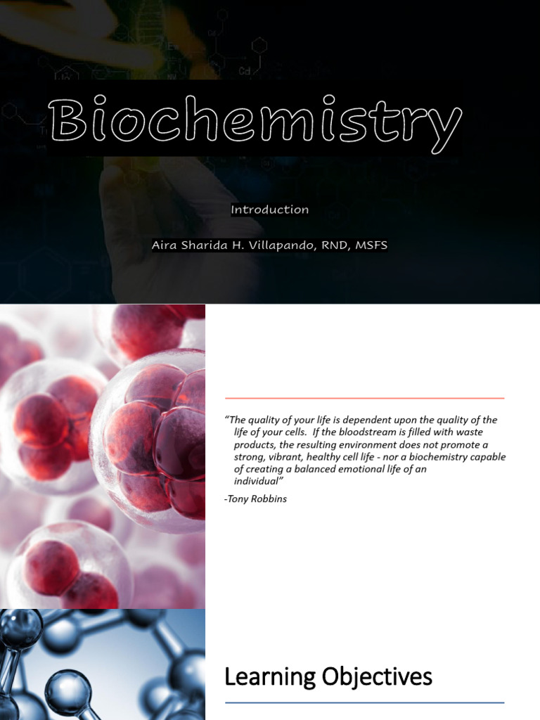 Visual 1.1 BIOCHEMISTRY MC 101 | PDF | Cell (Biology) | Homeostasis