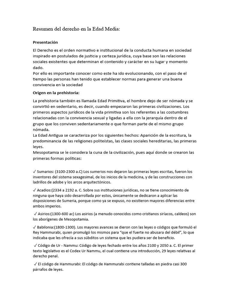 Derecho en La Edad Media | PDF | Edades medias | imperio Romano