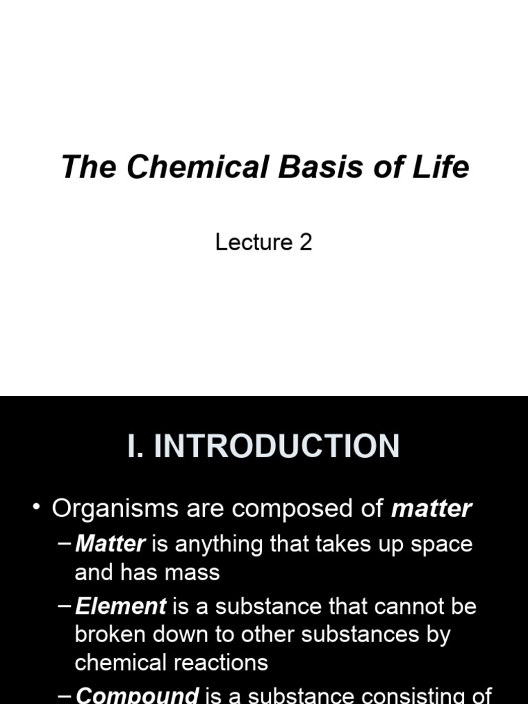 Lecture 2 The Chemical Basis of Life | PDF | Chemical Bond | Ion