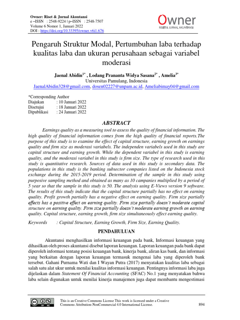 676-Article Text-3122-1-10-20220124 | PDF | Coefficient Of Determination | Statistical Inference