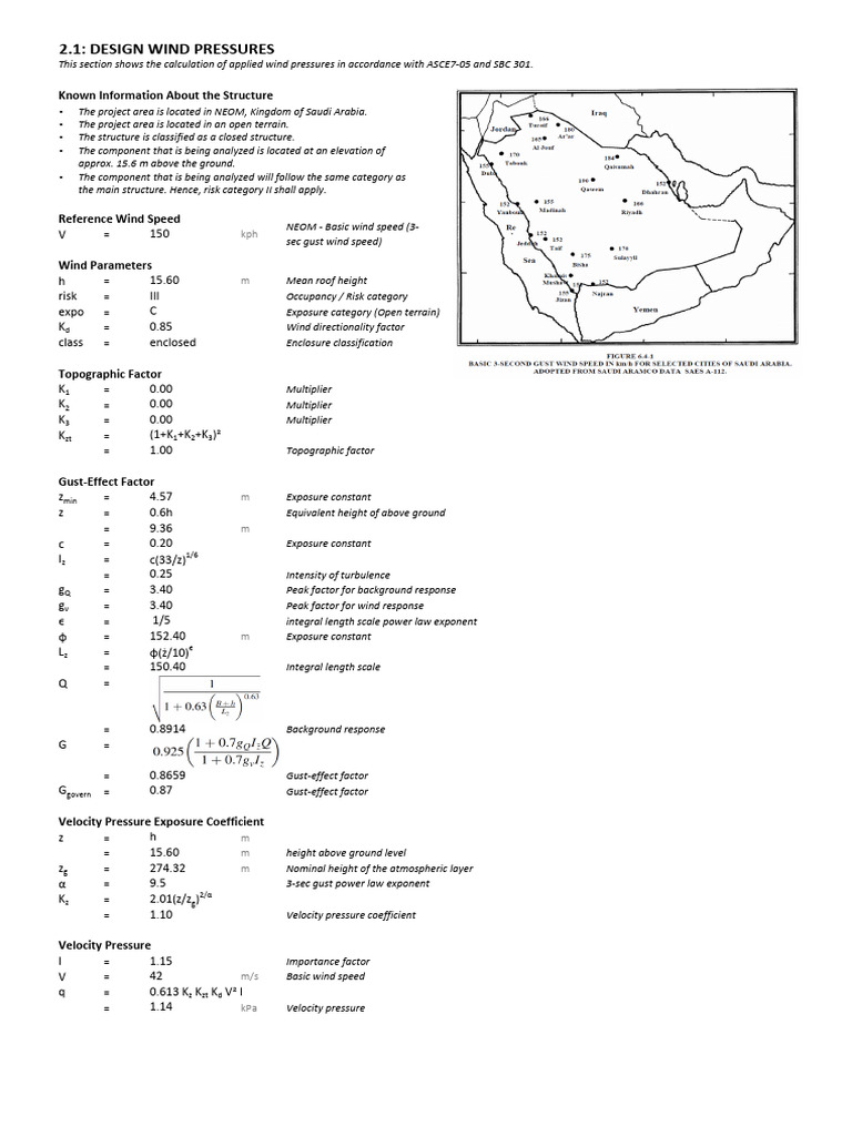 2.1 Wind Load | PDF | Area | Pressure