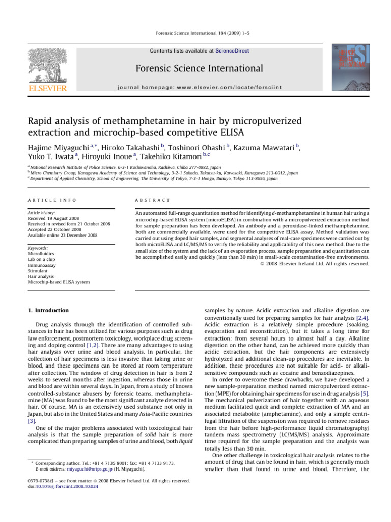 Rapid Analysis of Methamphetamine in Hair by Micropulverized Extraction and Microchip-Based ...