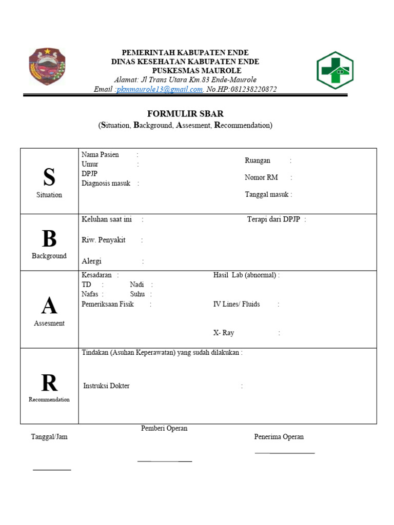 3.7.1.2 Formulir Sbar | PDF