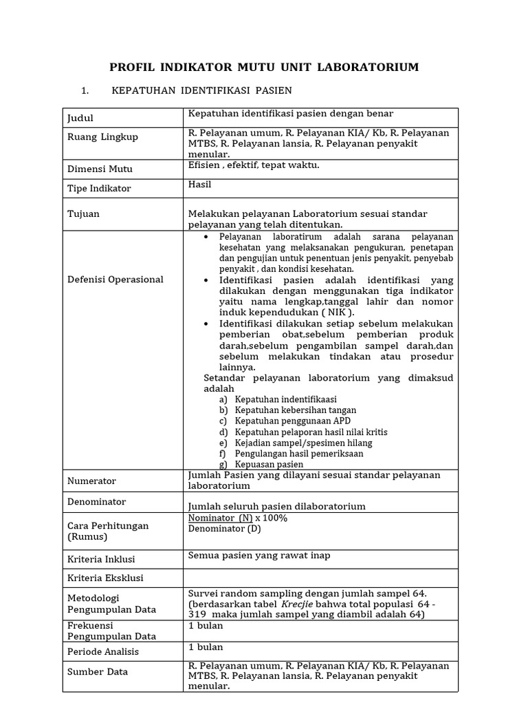 Profil Indikator Mutu PKM Maha Prana | PDF