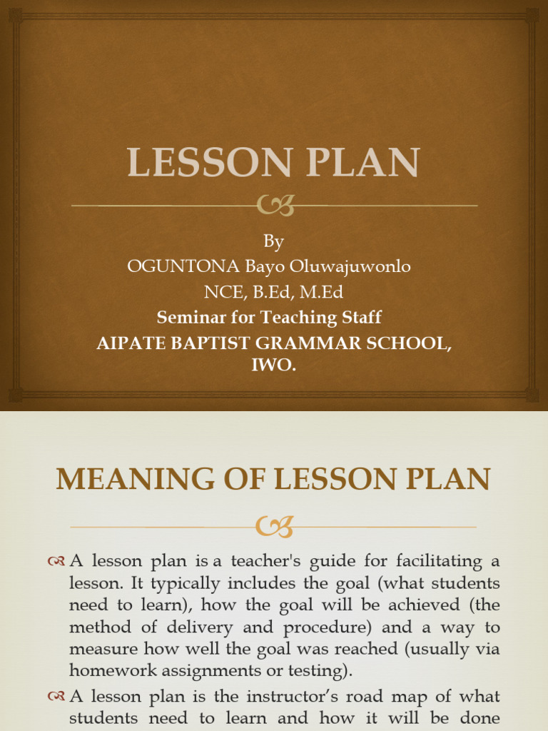 Lesson Plan | PDF | Lesson Plan | Teachers