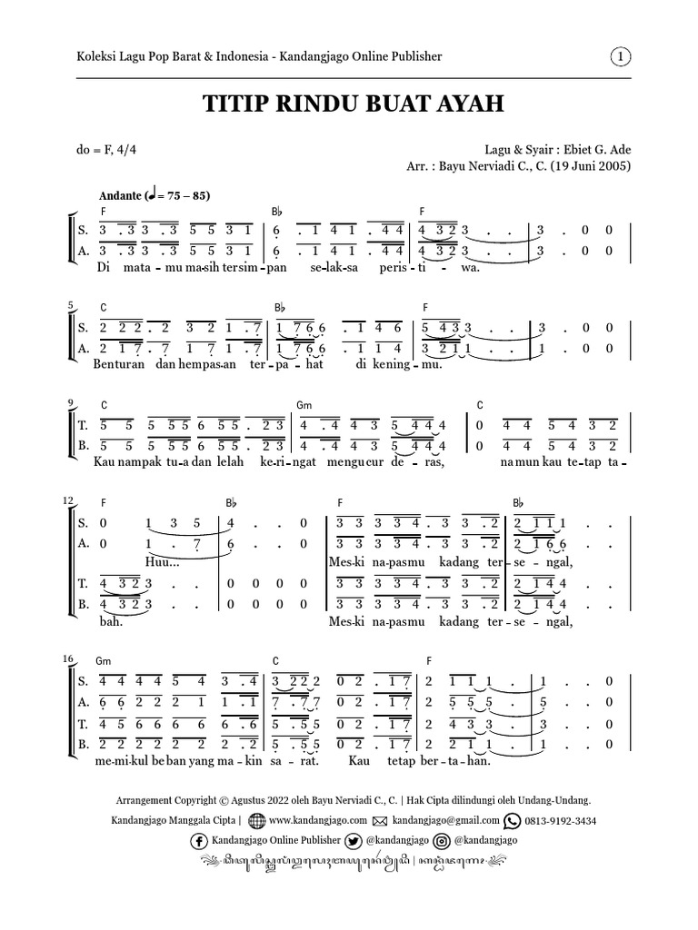 Titip Rindu Buat Ayah - Bayu | PDF