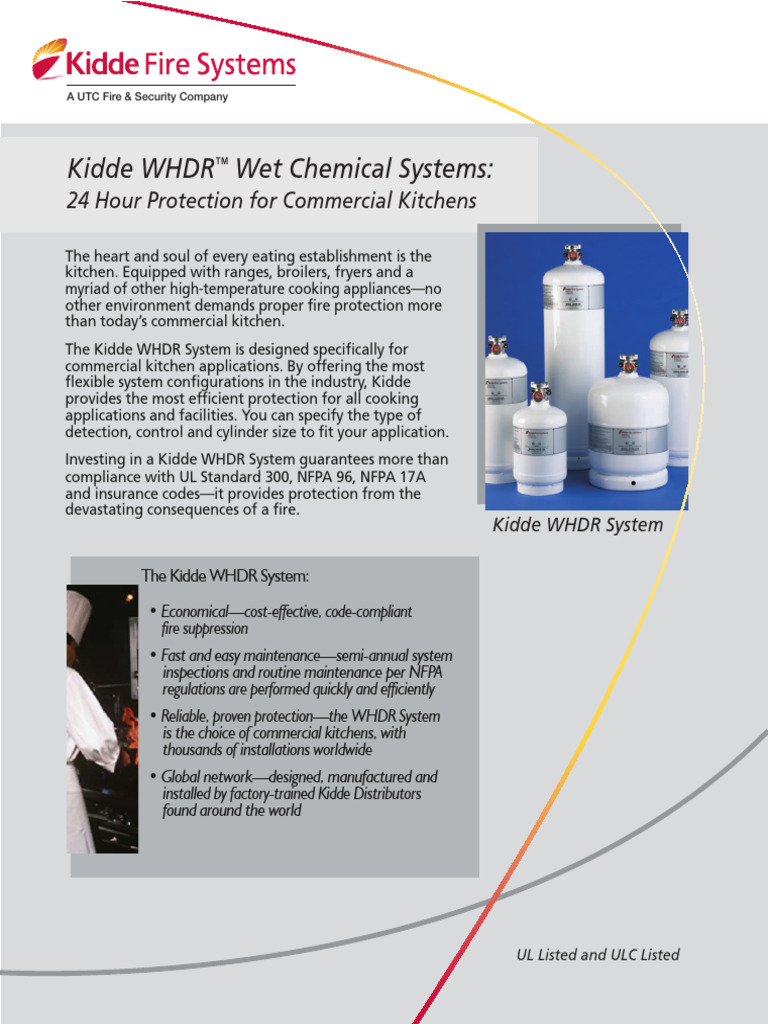 Kidde WHDR Wet Chemical For Commercial Kitchens | PDF | Valve | Actuator