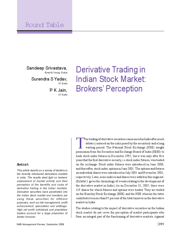 Derivative Trading in Indian Stock Market: Understanding Brokers ...