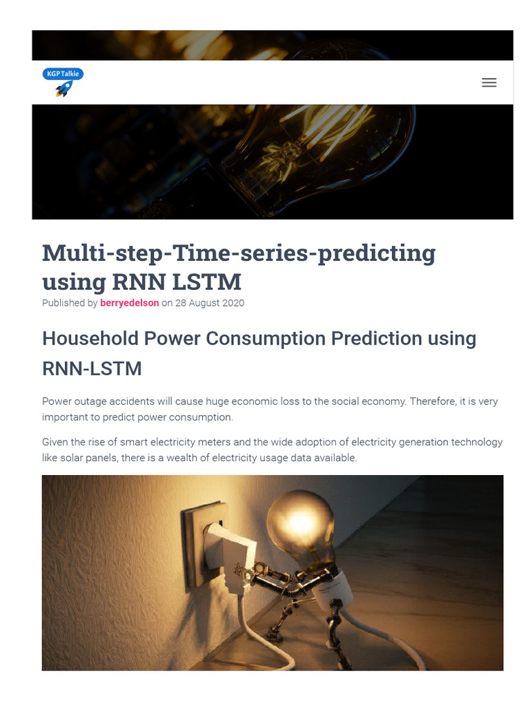 Kgptalkie Com Multi Step Time Series Predicting Using RNN LSTM | PDF | Artificial Neural Network ...