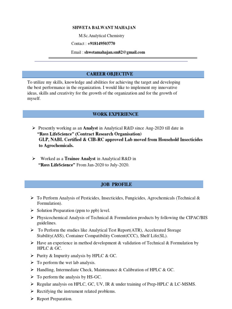 SHWETA Mahajan - Updated RESUME | PDF