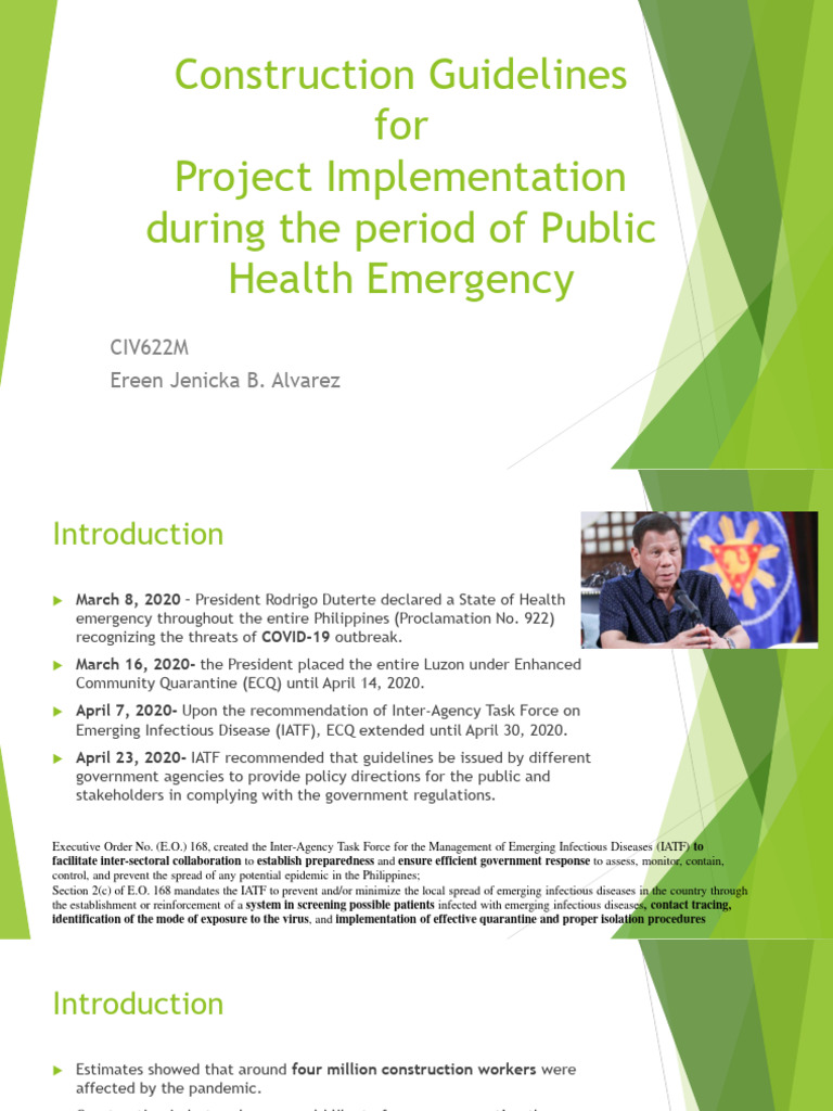 Construction Guidelines For Project Implementation - Ereen | PDF | Hand Washing | Public Health
