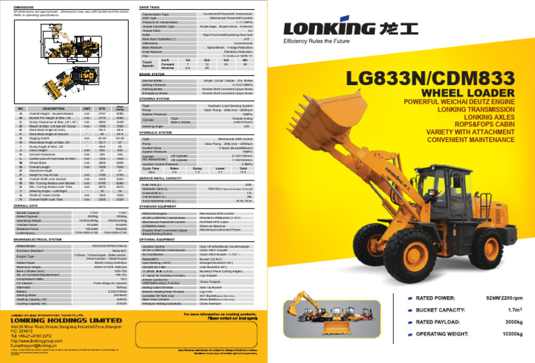 Lonking 833 | PDF | Axle | Brake