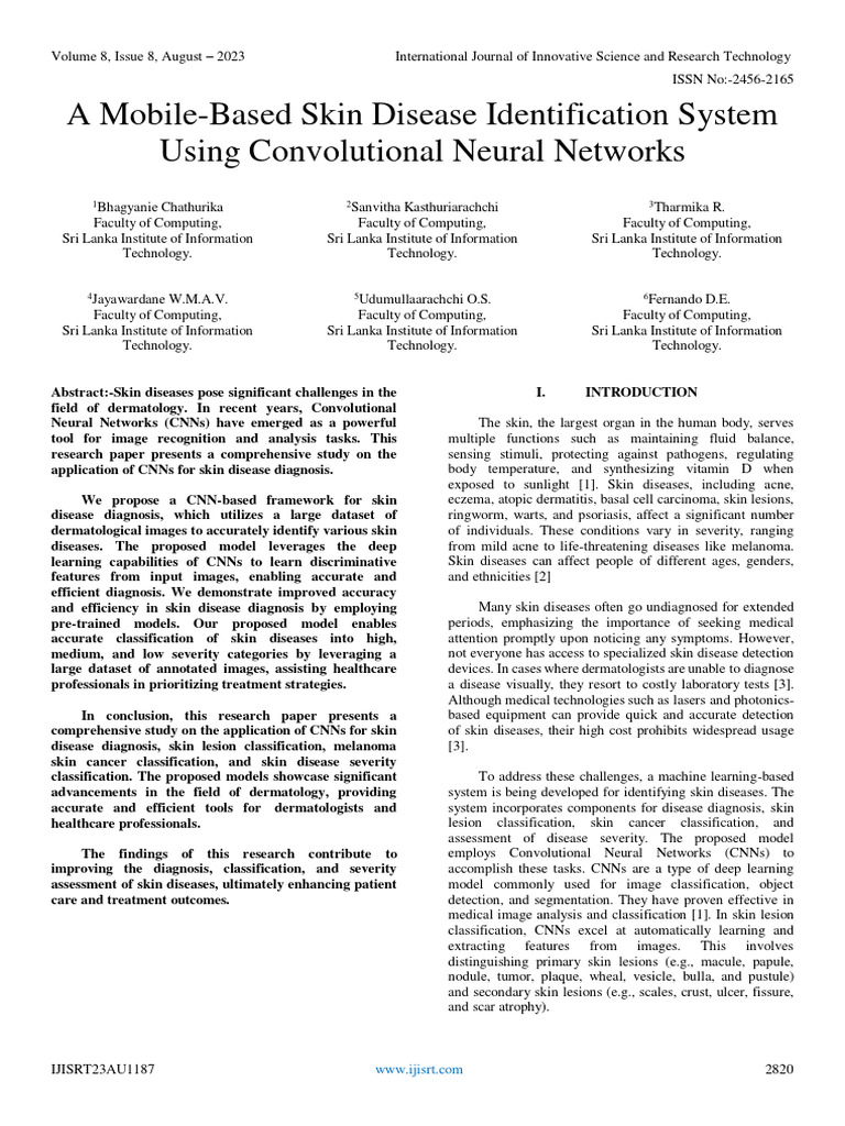 A Mobile-Based Skin Disease Identification System Using Convolutional ...