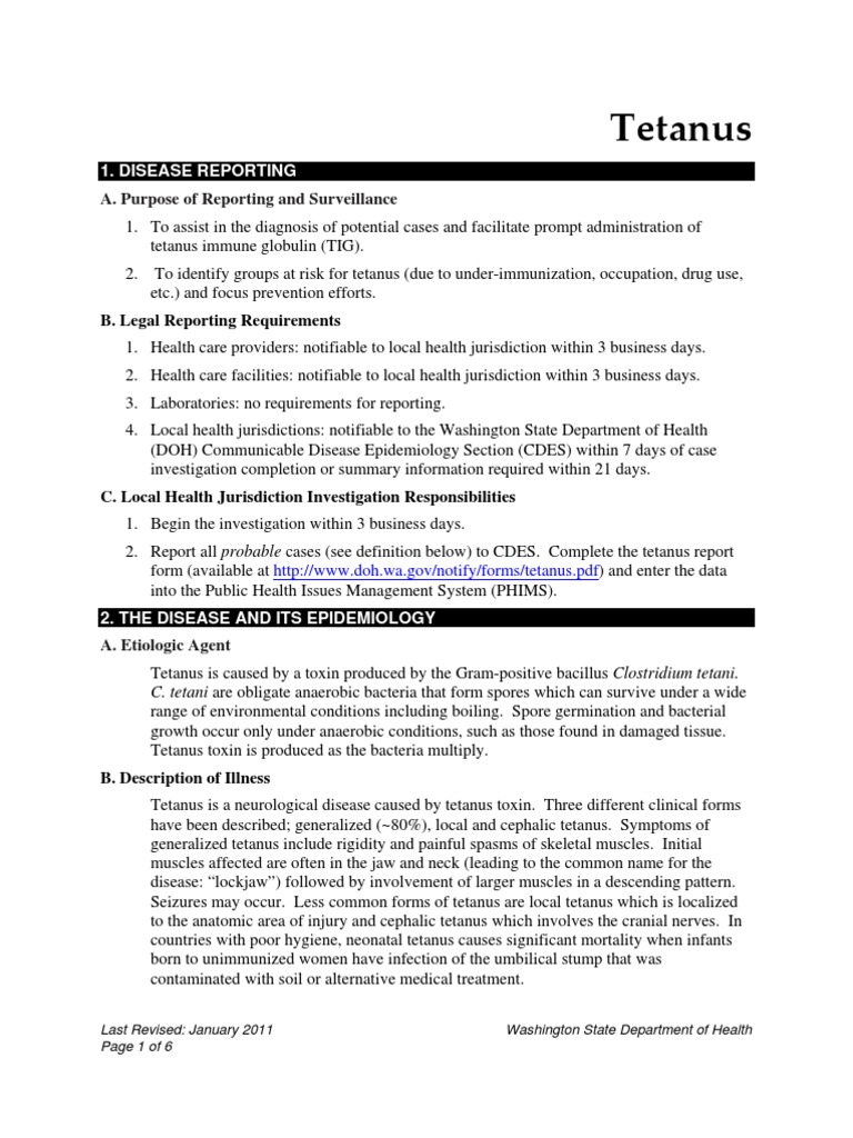Tetanus | Public Health | Clinical Medicine