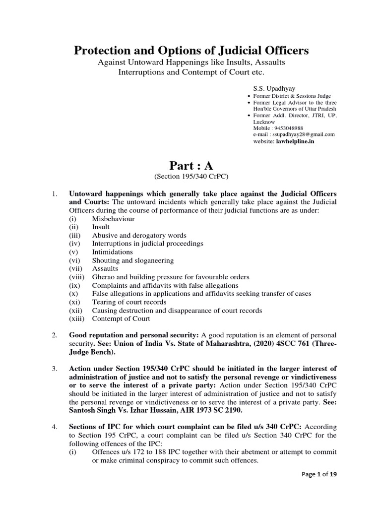 Section 195, 340 CRPC | PDF